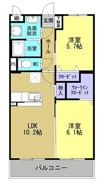 【ホームズ】SHINE CASA[2LDK/賃料6.5万円/1階/107/52.25㎡]の賃貸マンション住宅情報