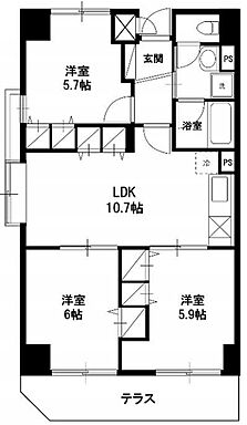 【ホームズ】ディー・トリア ソレイユハウス[3LDK/6階/70.4㎡]。賃貸マンション住宅情報