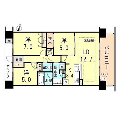 【ホームズ】UR浜甲子園なぎさ街[3LDK/2階/75.23㎡]の賃貸マンション住宅情報
