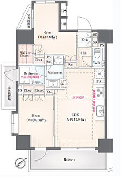 【ホームズ】でお部屋探し！ラシュレ池袋椎名町 4階/402[2LDK/賃料23万円/55.58㎡]賃貸マンション住宅情報(物件番号:0105197-0325801、取扱い不動産会社:ハウス ...