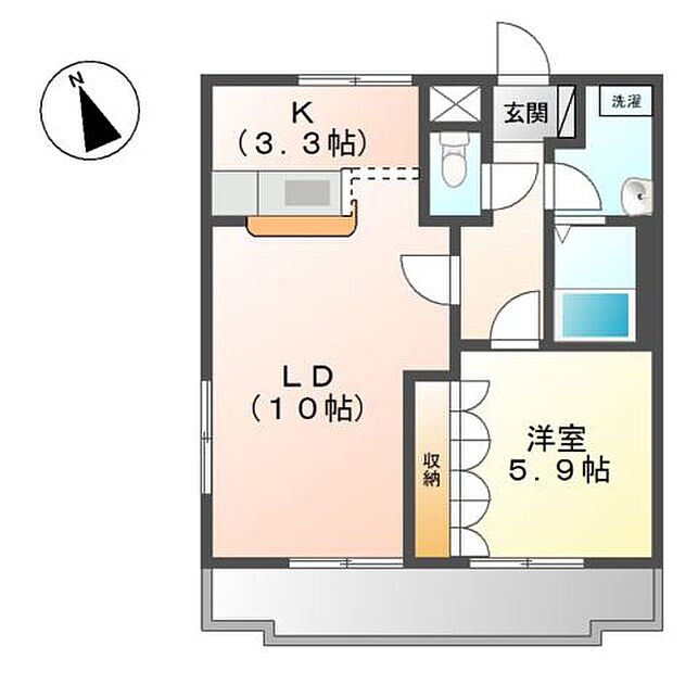 【ホームズ】サニープレイス．F[1LDK/賃料5.6万円/1階/44.55㎡]。賃貸アパート住宅情報