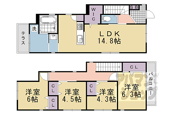 【ホームズ】でお部屋探し！桂野里町貸家 1[4LDK/賃料20万円/99.53㎡]賃貸一戸建て住宅情報(物件番号:0120972-0126208、取扱い不動産会社:ウインズリンク株式会社 ...