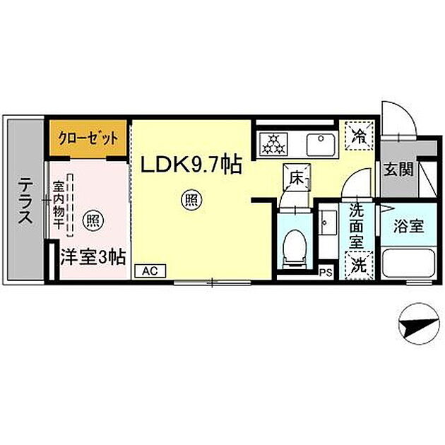 【ホームズ】トリシア横町EAST[1LDK/賃料7.2万円/1階/31.27㎡]。賃貸アパート住宅情報