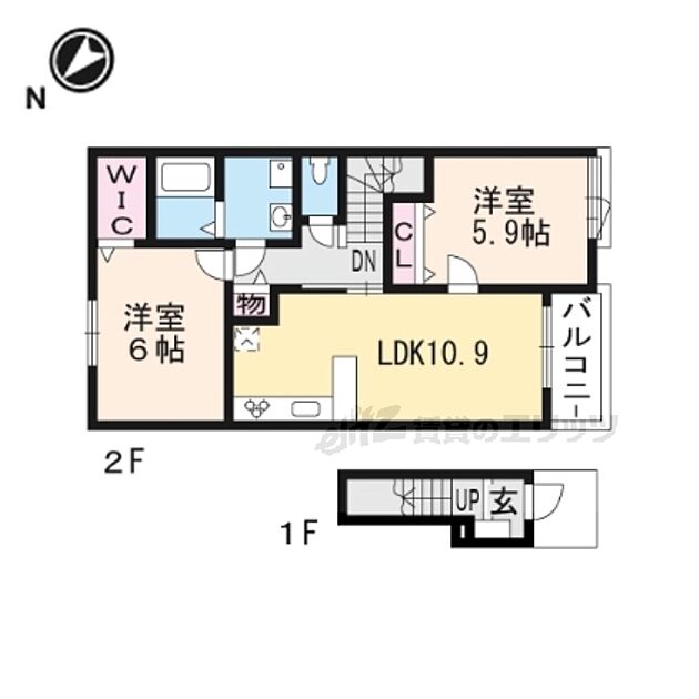 【ホームズ】滋賀県草津市青地町[2LDK/賃料7.1万円/2階/57.19㎡]。賃貸アパート住宅情報