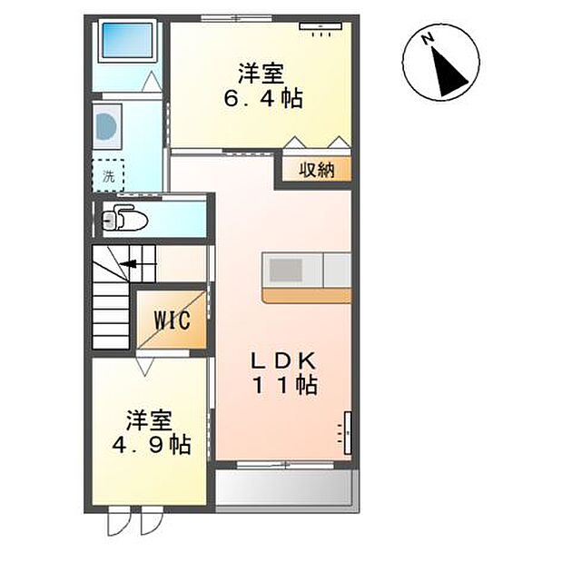 【ホームズ】アヴニール[2LDK/賃料5.4万円/2階/55.28㎡]。賃貸アパート住宅情報