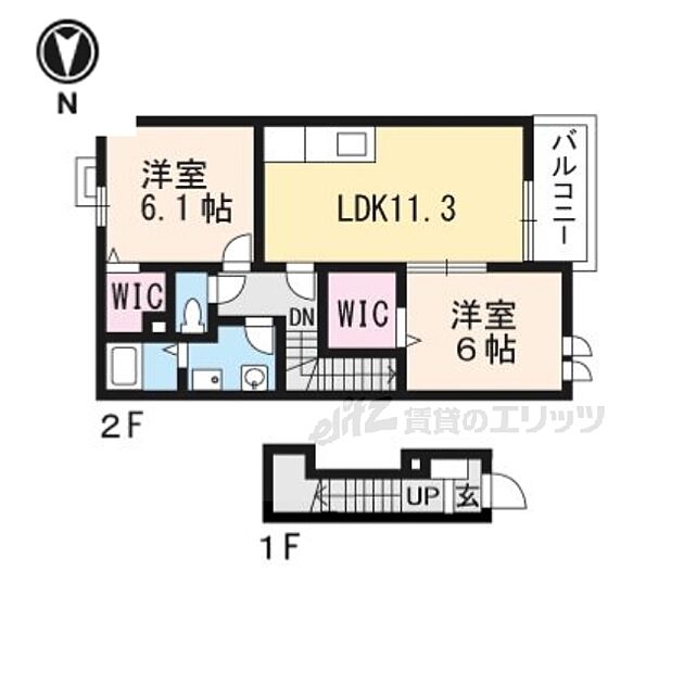 【ホームズ】アグレアーブルV[2LDK/賃料6.3万円/2階/57.58㎡]。賃貸アパート住宅情報