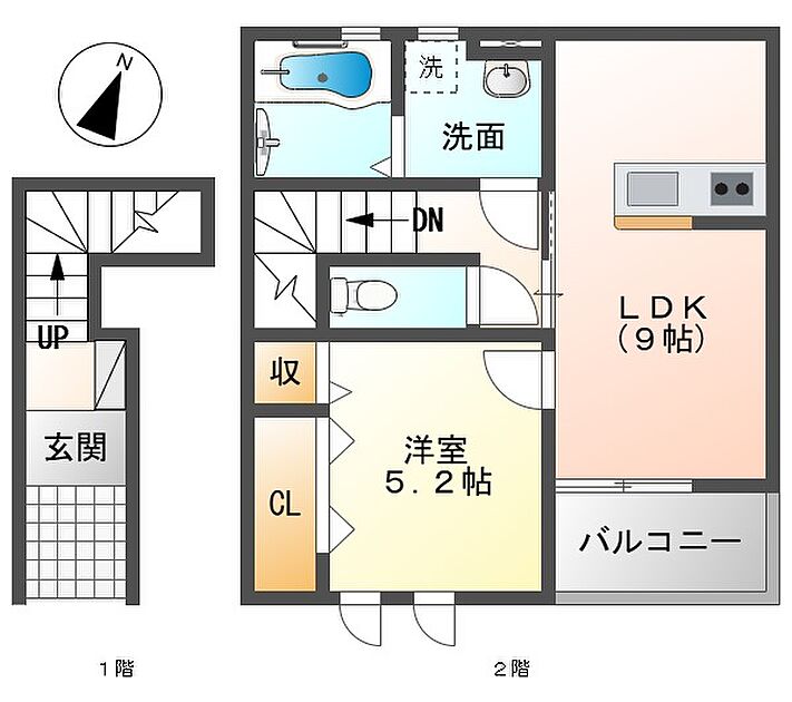 【ホームズ】リーブルファイン領下2[1LDK/賃料6.2万円/2階/45.12㎡]。賃貸アパート住宅情報
