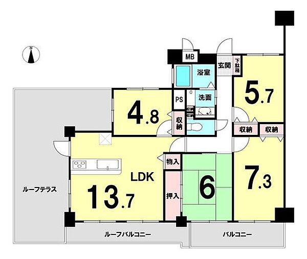 【ホームズ】朝日プラザ鳴神 7階 3LDK｜和歌山市、和歌山電鐵貴志川線 日前宮駅 徒歩12分の中古マンション（物件番号：0151491-0000252）