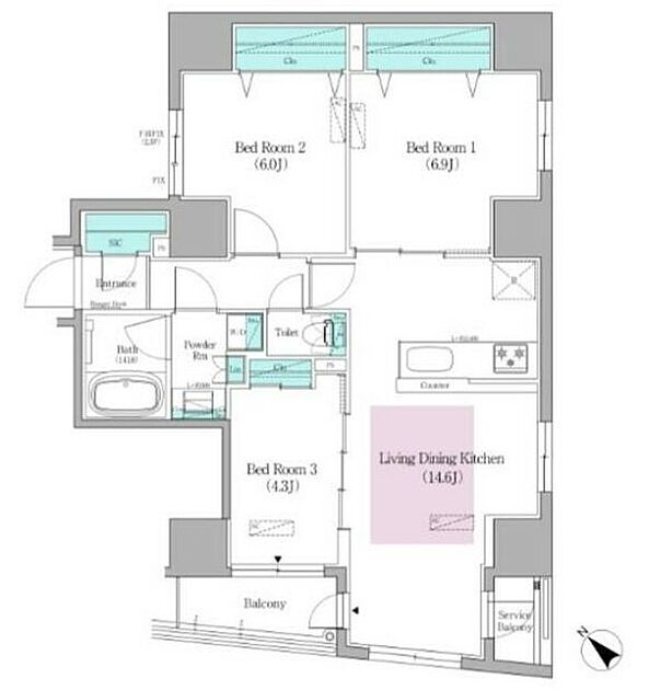 【ホームズ】アーバネックス日本橋馬喰町II[3LDK/賃料39.4万円/5階/71.09㎡]。賃貸マンション住宅情報