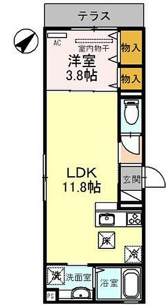 【ホームズ】でお部屋探し！クラタス平野3 1階/105[2LDK/賃料7.7万円/37.15㎡]賃貸アパート住宅情報(物件番号:0154127-0002639、取扱い不動産会社:株式会社 ...