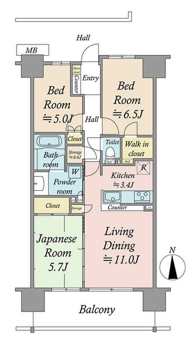 オーベルグランディオ品川勝島|6階|71.46m2|3LDK|7,700万円