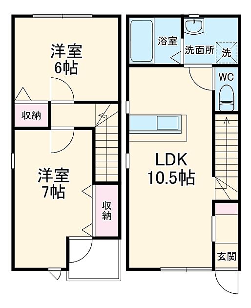 【ホームズ】でお部屋探し！サニーコート9 1階/104[2LDK/賃料15.1万円/57.96㎡]賃貸アパート住宅情報(物件番号:3701036-0385272、取扱い不動産会社:ハウスコム ...